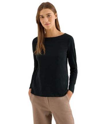Cecil T-Shirt Basique &agrave; Manches Longues pour Femme, Encre Verte, L