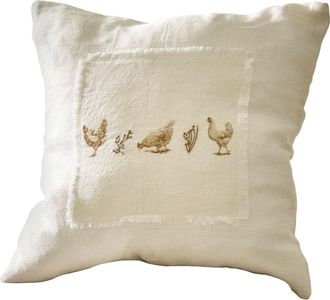 Loberon Kissenh&uuml;lle Chav&eacute;reau, Creme/braun