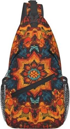 Generic Sac &agrave; dos &agrave; bandouli&egrave;re pour homme Motif fleurs de Datura Bleu/rouge