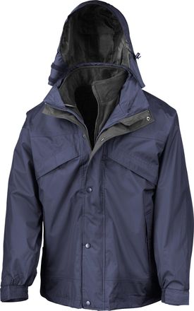 Result Herren Winterjacke 3-In-1-Jacke Herausnehmbarer Fleece-Innenjacke Blau Navy 3XL