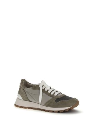 Brunello Cucinelli Womens Runner Sneakers New Kaky