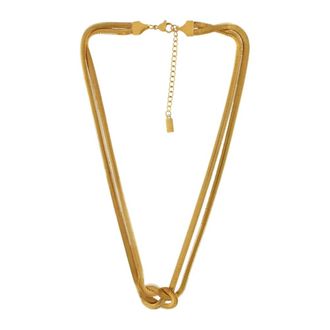 Dansk Copenhagen Gold Knoten Herringbone Halskette - - Accessories - Damen - Gelb - ONE SIZE