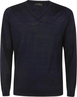 Ballantyne Homme, Pulls, Bleu, Taille: 3XL Pull en Tricot Fin Col V
