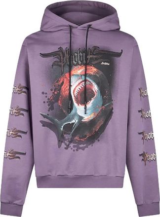 Phobia Archive Homme, Sweatshirts et sweats &agrave; capuche, Violet, Taille: XL Shark Pprint Sweat &agrave; capuche