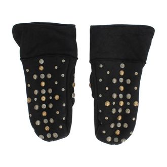 Dolce & Gabbana Nieten Shearling Handschuhe - Schwarz - - Accessories - Herren - Grau - ONE SIZE