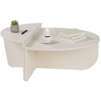 Dmora Wohnzimmertisch Feyre, Niedriger Wohnzimmertisch, Kaffeeregal, Couchtisch f&uuml;r Sofa, 90x60 h35 cm, Wei&szlig; - Dmora