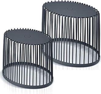 Prosperplast Gartenkorb Halterung - Dekorativer Beistelltisch CLUBO 25 + 35 l, Ma&szlig;e (mm) 386 x 386 x 358, Anthrazit