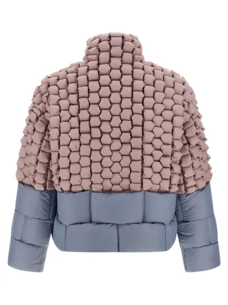 RAXXY 3D Quilted Two-Tone Down Jacket - mauve