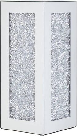 Xora Dekos&auml;ule, Silber, Kunststoff, Glas, Holzwerkstoff, 30x70x30 cm, Wohnzimmer, Wohnzimmertische, Blumenst&auml;nder