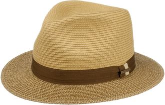 Stetson Twotone Toyo Traveller Viskosehut Damen Herren Strohhut UV-Schutzfaktor 40+ Ripsbandgarnitur Krempenbreite 6.5 cm Fr&uuml;hjahr Sommer Natur-braun XL (60-6