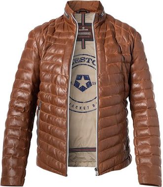 Milestone Herren Lederjacke braun Lammleder unifarben