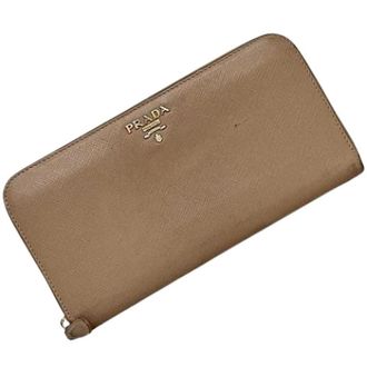 Prada Portefeuille M&eacute;tal Vintage Pre-owned - Femme - Pre-owned - Beige - Taille: ONE Size