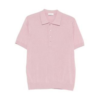 Paolo Pecora Homme, Tops, Rose, Taille: L Polo &agrave; ourlet droit
