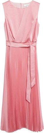 Comma Midikleid Kleid Satinkleid mit Pliss&eacute;e-Rock