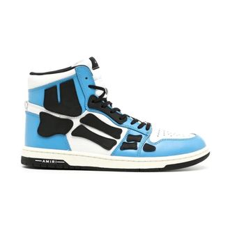 Amiri Blaue Leder High-Top Sneakers mit Knochenapplikationen - - Shoes - Herren - Mehrfarbig - 41 EU