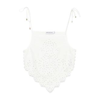 Self Portrait Wei&szlig;es Besticktes Blatt Cami Top - - Tops - Damen - Wei&szlig; - S