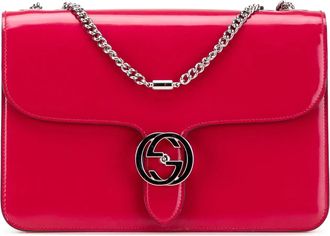 Gucci Hobo Bags - Medium Patent Dollar Interlocking G Crossbody - Gr. unisize - in Rot - f&uuml;r Damen