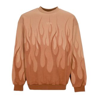 Vision Of Super Flammen Leichter Crewneck Sweatshirt Terrakotta - - Sweatshirts & Hoodies - Herren - Orange - S