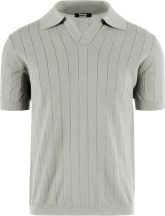 Bomboogie Homme, Pulls, Gris, Taille: 2XL Polo en coton &agrave; col en V