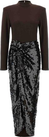 Rotate Knielanges Kleid - Braun