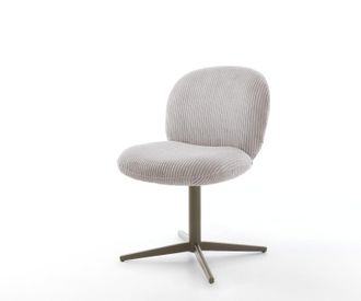 DELIFE Drehstuhl Nube-Flex Cord Silbergrau Fu&szlig;kreuz Effektfinish Titan 360&deg; drehbar Taschenfederkern, Esszimmerst&uuml;hle
