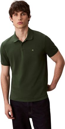 Calvin Klein Herren Poloshirt Kurzarm Monogram Pique aus Baumwolle, Gr&uuml;n (Sycamore), M
