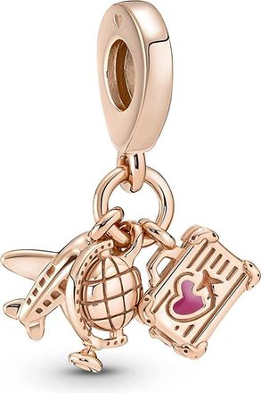 Pandora Airplane, Globe & Suitcase Triple Dangle Charm 789435C01