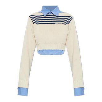 Balenciaga Hybrid Pullover - - Knitwear - Damen - Beige - XS