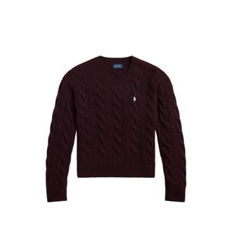 Ralph Lauren Cable-knit Embroidered-logo Sweater