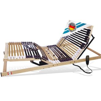 Matratzen Perfekt Elektrischer Lattenrost 140x200 cm 42 Leisten 7 Zonen 8,5 cm H&ouml;he 2 Motoren bis 200 kg belastbar Netzfreischaltung H&auml;rtegradverstellung Notabsenkung