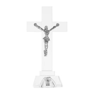 Hemobllo Kristallkreuz-Ornament, Einzigartige Christliche Heimdekoration, Gebetssegen, Wei&szlig;e Tischdekoration
