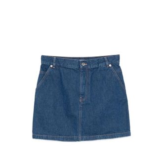 Maison Kitsun&eacute; Regular-fit Denim Mini Skirt