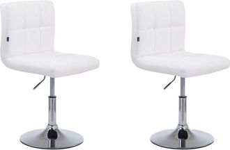 Clp Lot de 2 chaises lounge Palma V2 en similicuir ajustable et pivotant Blanc