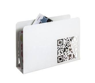 Haku Möbel Zeitungsständer weiß, Metall - Maße: B 35 cm x H 26 cm x T 10 cm, Style: Modern