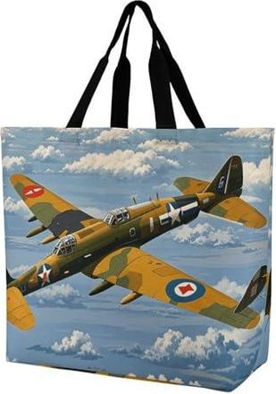 Generic Avion De La Seconde Guerre Mondiale Sac Fourre-Tout L&eacute;ger Sacs Grand Sac &Agrave; Bandouli&egrave;re Pour Travail Shopping Voyage