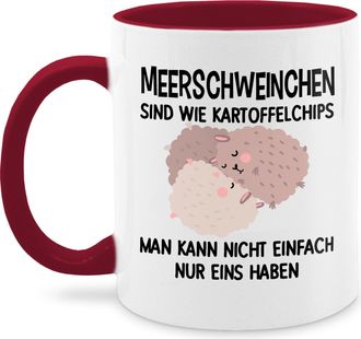 Shirtracer Tasse Tassen 325ml - Statement - Lustiges Meerschweinchen Motiv - 325 ml - Bordeauxrot - meerschweinchentasse kaffetassen spr&uuml;che statements guinea pi