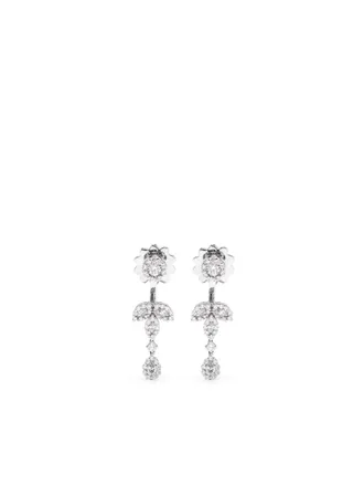 Yeprem boucles doreilles pendantes pav&eacute;es de diamants - Argent