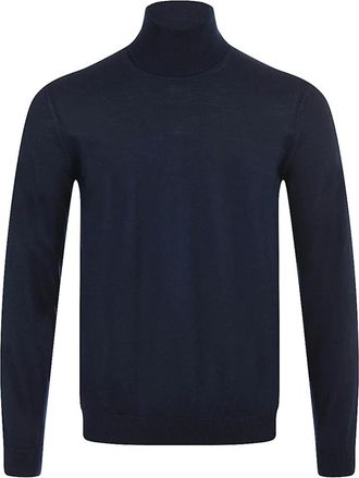 HUGO BOSS Homme, Pulls, Bleu, Taille: M Maglione a collo alto in lana
