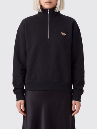 Maison Kitsun&eacute; Sweat &agrave; col montant en coton biologique avec demi-zip