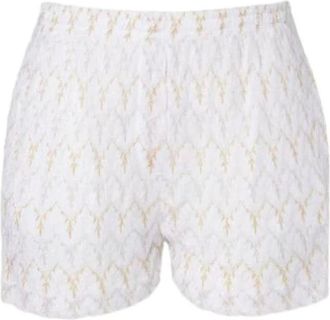 Missoni Femme, Shorts, Blanc, Taille: 38 FR Shorts &agrave; motif dentelle en zigzag