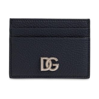 Dolce & Gabbana Calfskin Card Holder with Logo - - Accessories - Herren - Blau - ONE SIZE