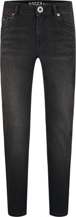 soccx Damen Jeans MI:RA Slim Fit Black Washed Metal, 33