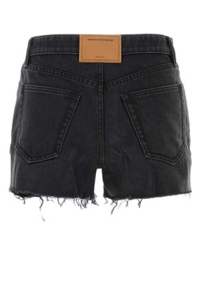 Alexander Wang Womens Black Denim Shorts Fadedblack Exterior: Cotton Jean