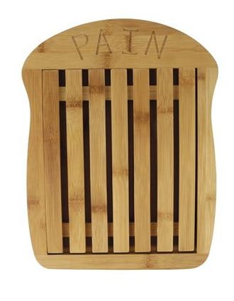 Ambiance Nature 544432 Brotschneidebrett mit Kr&uuml;melfach - aus FSC-zertifiziertem Bambus - Brotschneidebrett L 34,5 cm B 26 cm
