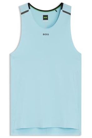 BOSS Hommes Tank Active Seas D&eacute;bardeur Sportif en Jersey Mesh avec d&eacute;tails r&eacute;fl&eacute;chissants d&eacute;coratifs