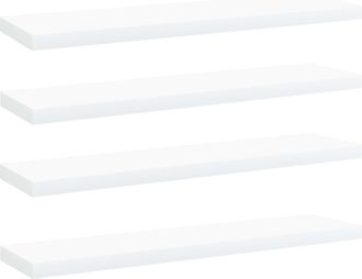 Generic 4X B&uuml;cherregal, Brett Wandboard, Wandregal Regal, Regalboden Wand, Board Ablage, H&auml;ngeregal, Schweberegal, Holzwerkstoff (Wei&szlig; 40x10x1,5cm) (40 x 10 x