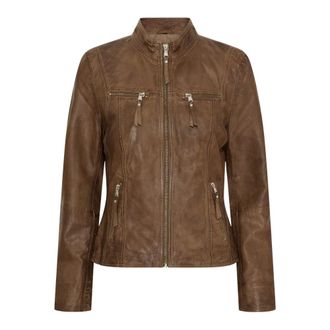 Notyz Klassische Lederjacke - - Jackets - Damen - Braun - 2XL