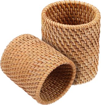 NUOBESTY 2st&uuml;cke Geflochtener Stiftehalter &Oslash;cm H&ouml;he Stabiler Aufbewahrungsbecher F&uuml;r Stifte Bastelmaterial Und Kosmetik F&uuml;r Schule Und B&uuml;ro