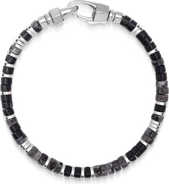 Nialaya Homme, Accessoires, Gris, Taille: 2XL Midnight Onyx Heishi Bracelet