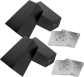 Soimiss 4 St&uuml;ck Quadratische Massivholz M&ouml;belf&uuml;&szlig;e 10cm mit Rutschfesten Pads Holzbeine f&uuml;r Sofa Sessel Ecksofa Kommode und Sideboard Stabile Ersatz Stuhlbeine